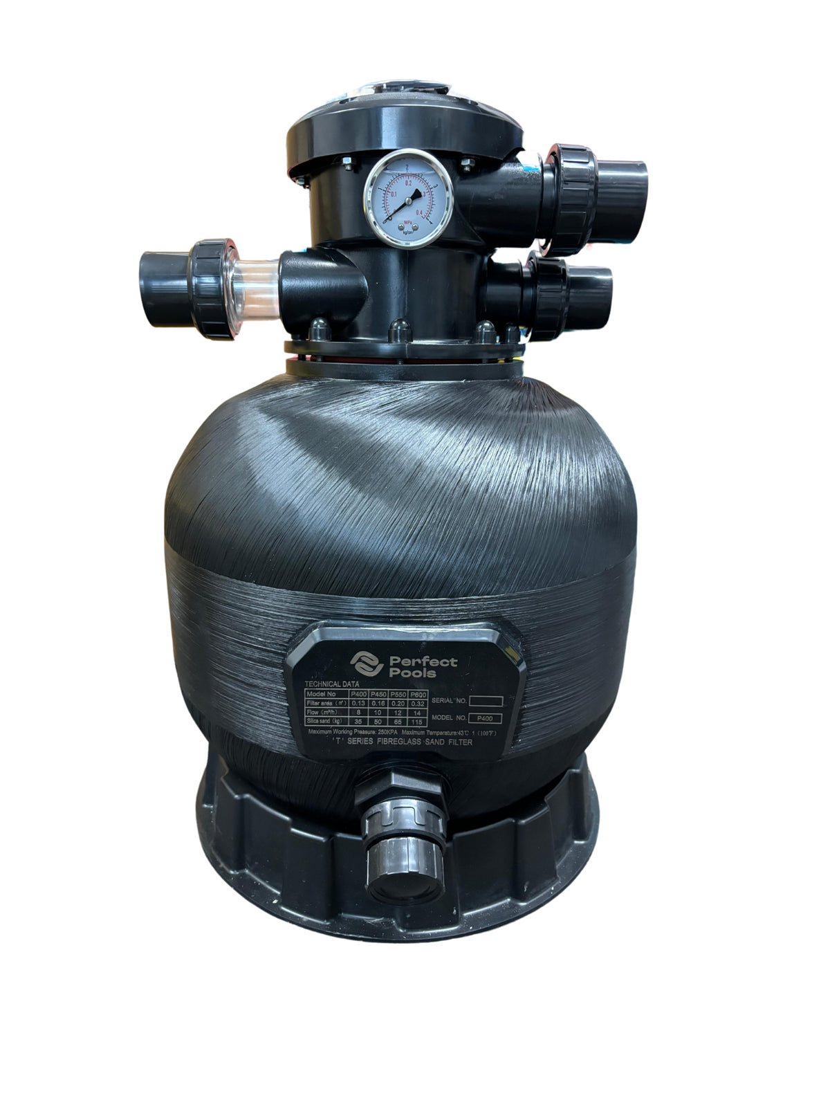 P400 Pool Filter – Up to 36,000L with Glass Media & MPV Included ...